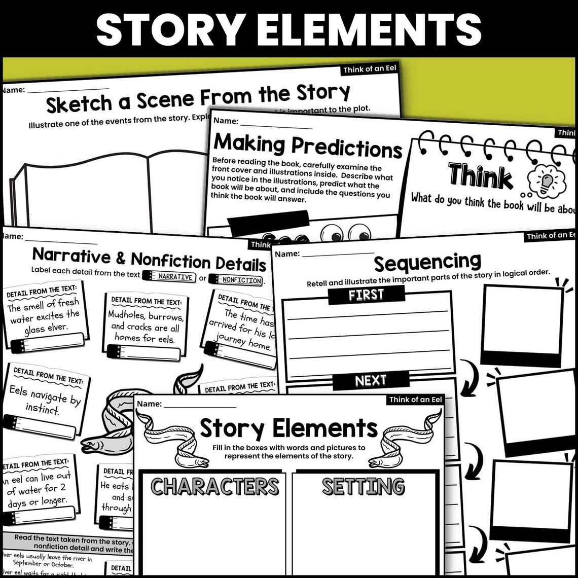 Think of an Eel Interactive Read-aloud Activities and Book Companion - Etsy