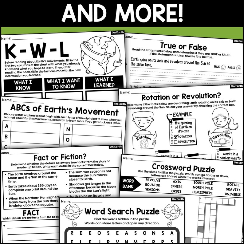 On Earth Interactive Read-aloud and Book Companion Activities - Etsy