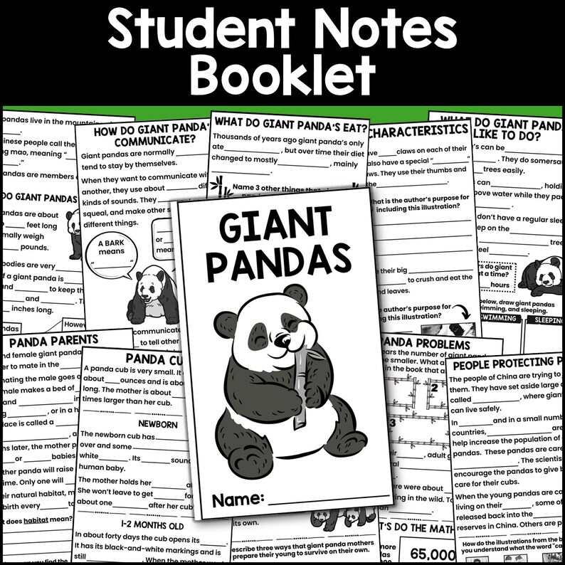 Giant Pandas by Gail Gibbons Interactive Read-aloud Activities and Book ...