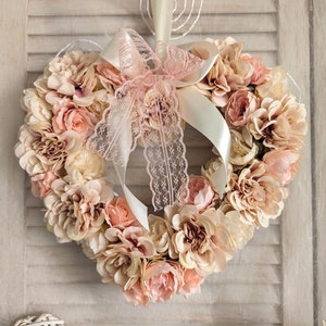 Beautiful Heart Wreath, Flowers Decoration for Shabby Interiors, Gift ...