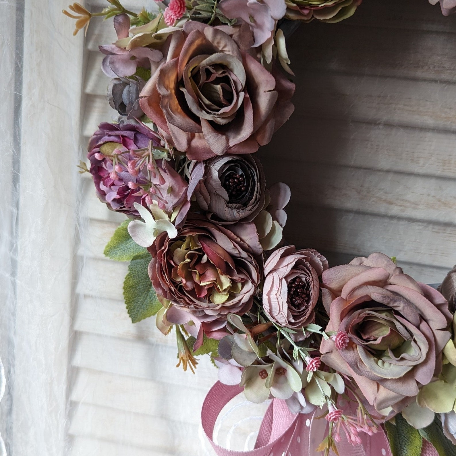 Colorful Roses Door Wreath, Beautiful Flowers Garland for Shabby ...