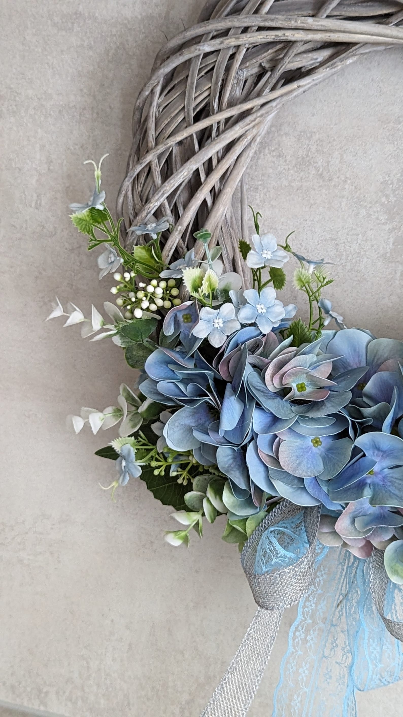Handmade Baby Blue Hydrangea Wreath, Shabby Chic Cottage Decor, 14in - Etsy