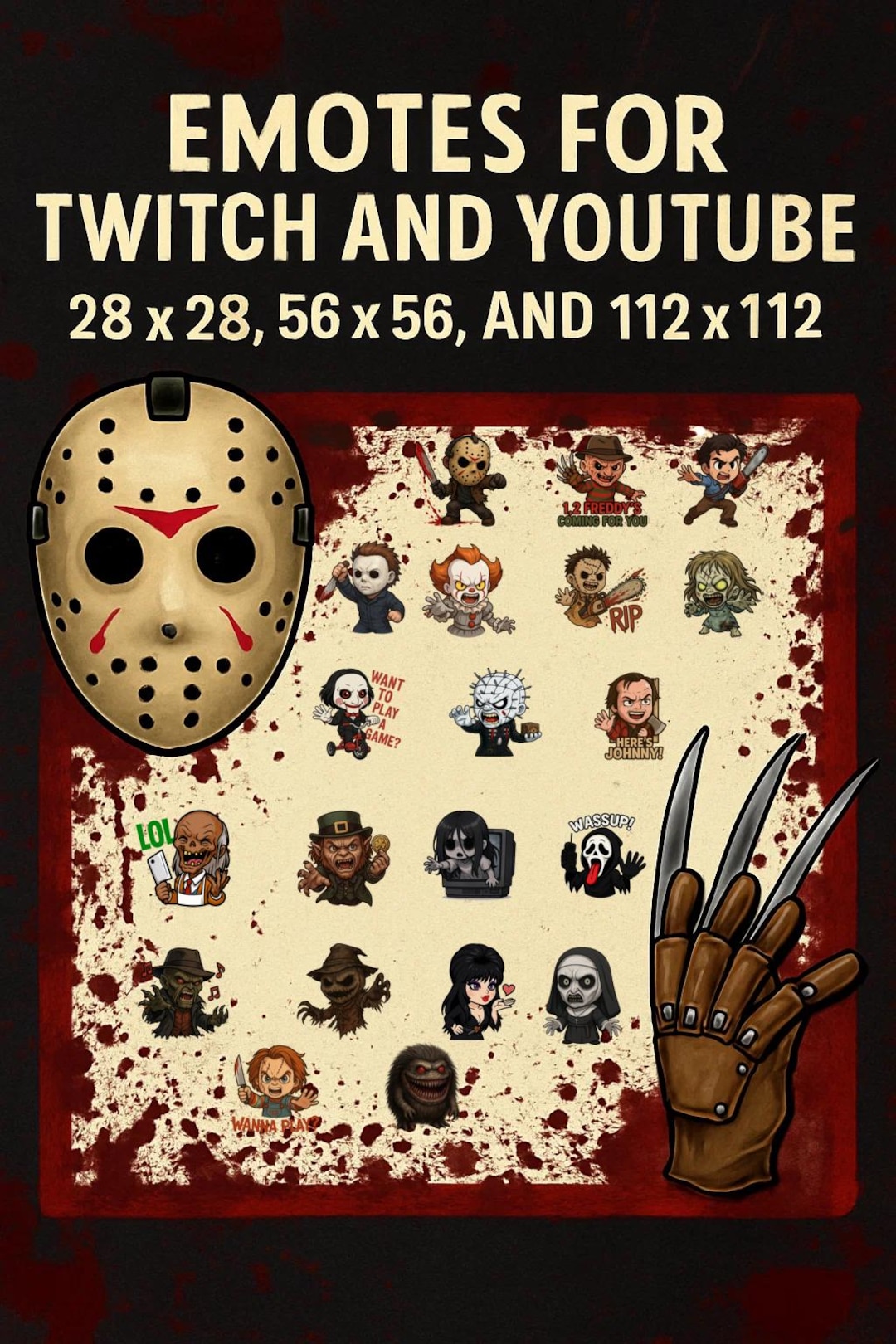 20 Horror Emotes - Etsy