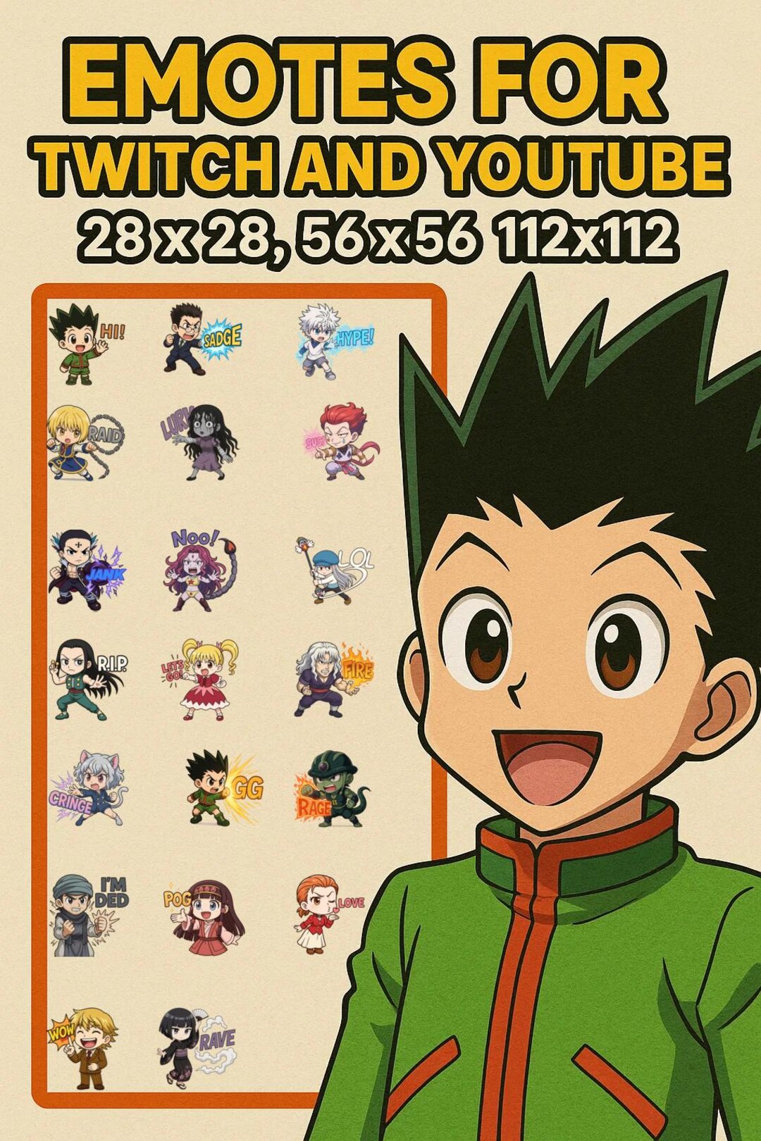 20 emotes de Hunter x Hunter - Etsy Portugal