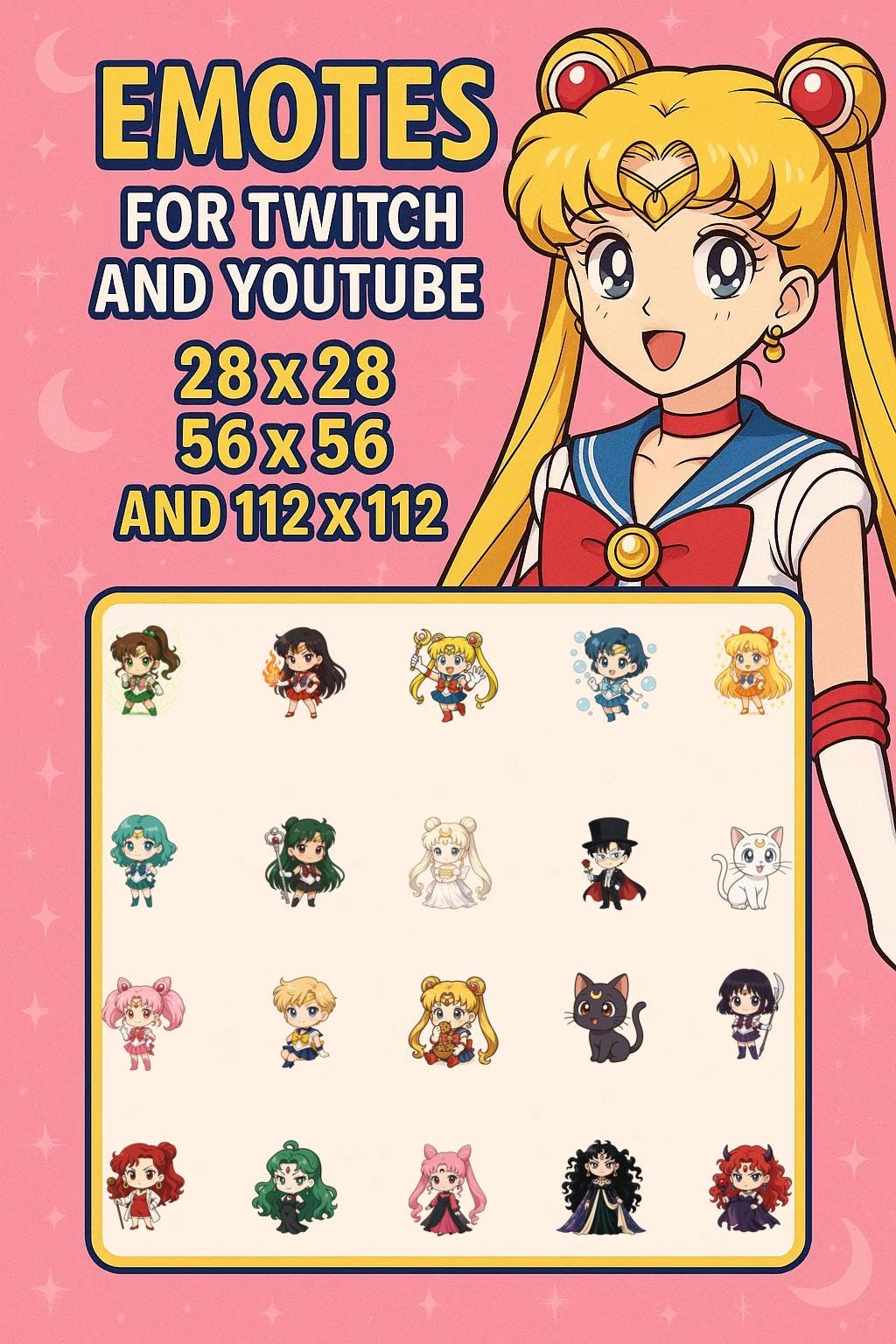 20 Sailor Moon Emotes - Etsy