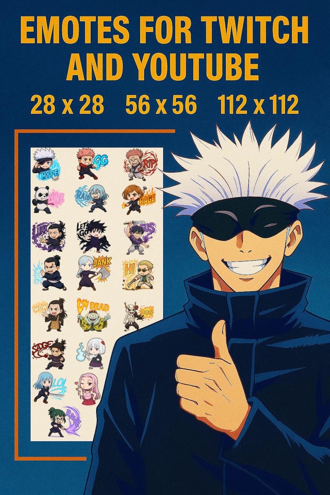 20 Jujutsu Kaisen Emotes - Etsy
