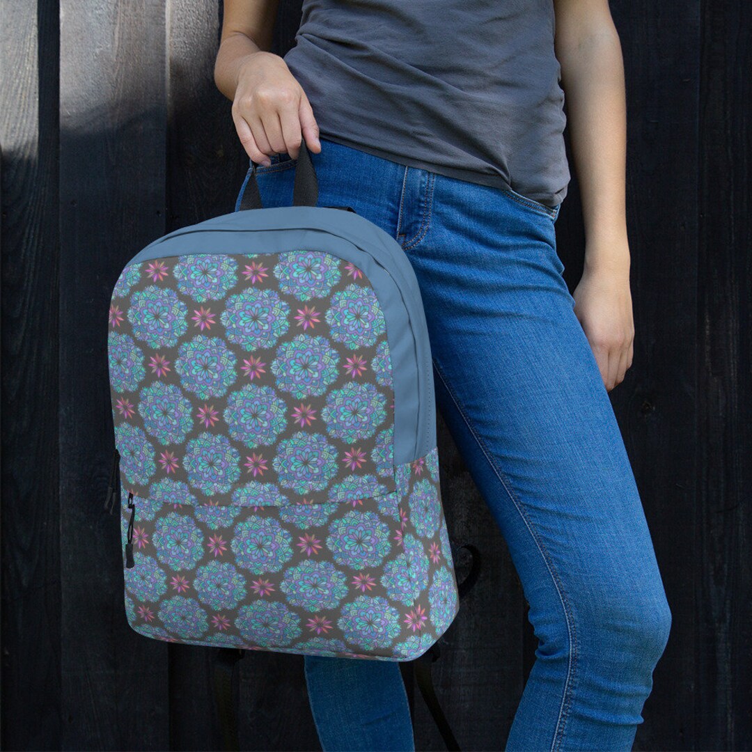Mandala Art Geodesic Hippy Flower Geometric Backpack Back to - Etsy