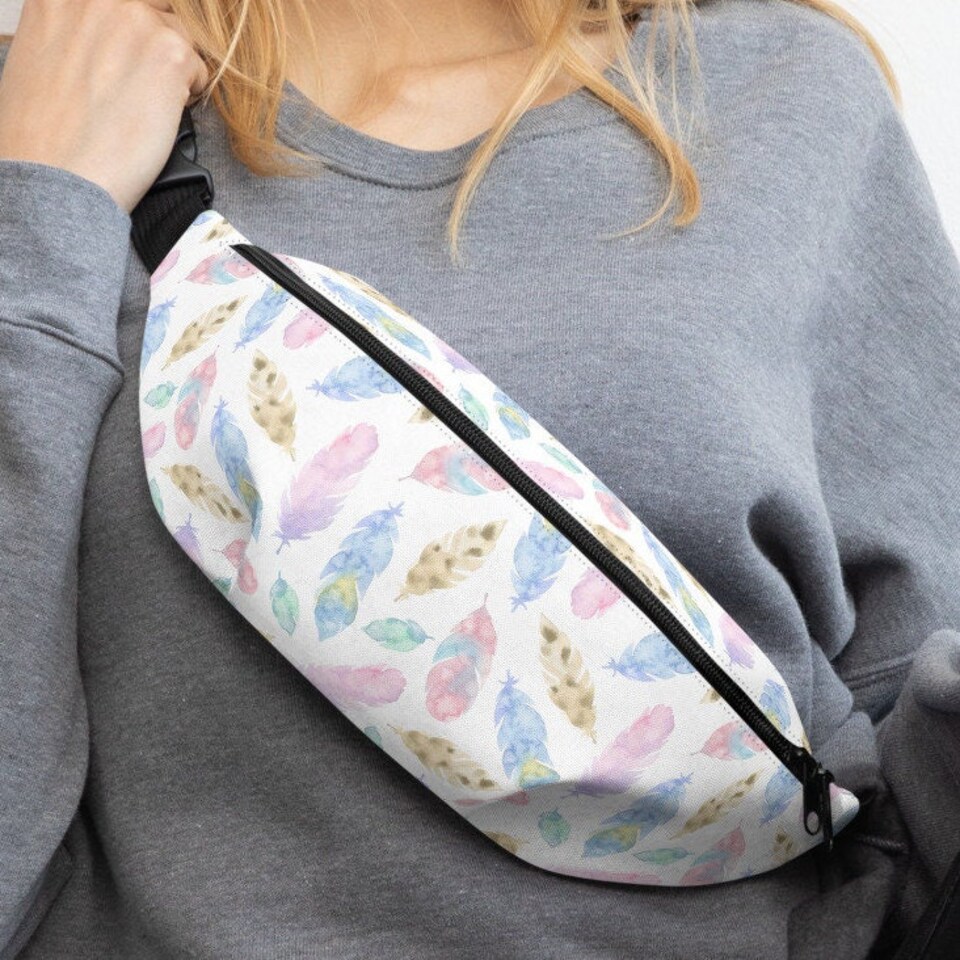 Feather Pastel Art Nature Fanny Pack sold by Eliane Souza | SKU ...