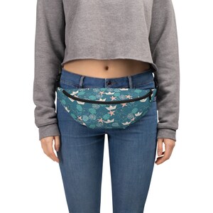 Deep Green Nautical Seashore Shells Beach Themed Fanny Pack Bum Bag ...