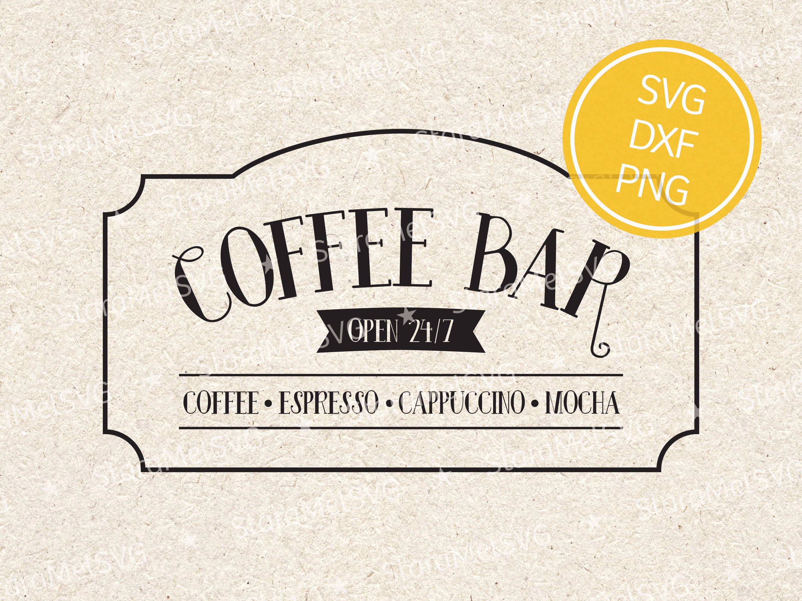 Vintage Coffee Bar Sign SVG | Brewing Station PNG | Open 24/7 | Drink ...