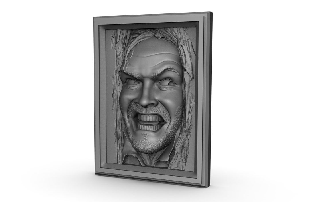 Here's Johnny 3d Model STL, Wall Display Stl, Cnc Ready, Stl for Cnc Routing, Cnc Blueprint STL ...