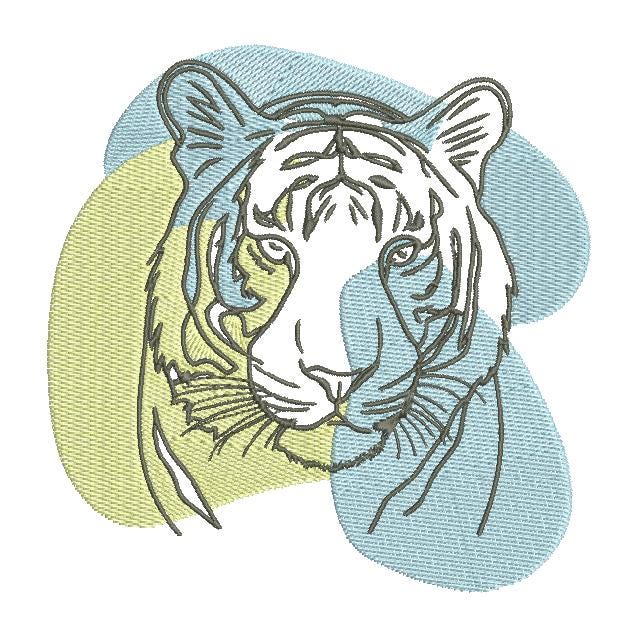 A Tiger Machine Embroidery Design With Simple and Playful Lines and ...