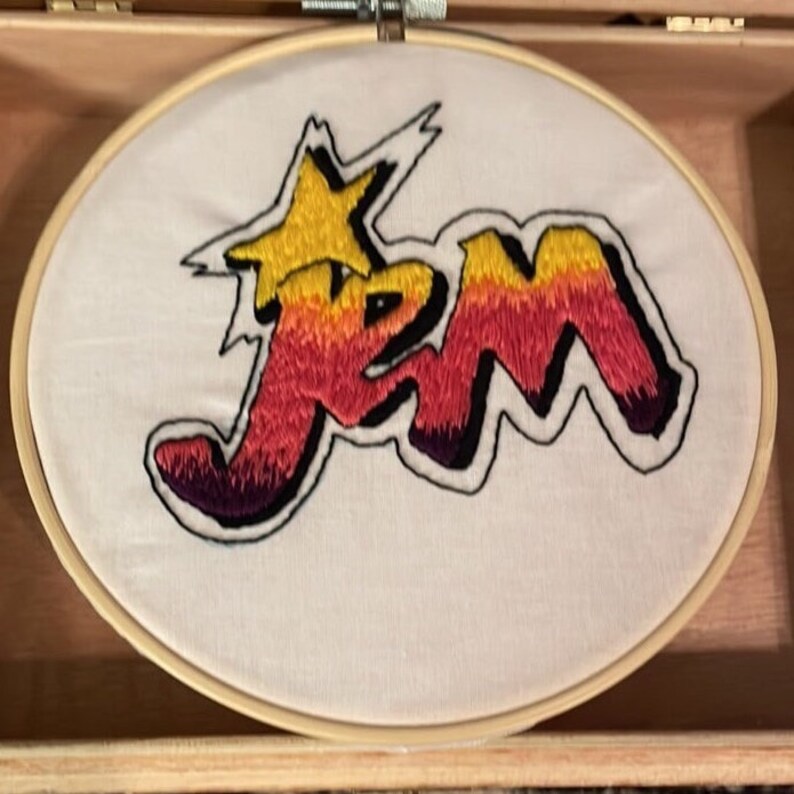 Nostalgic 80s Cartoon Jem & the Holograms Logo Hand-embroidery Hoop Art ...