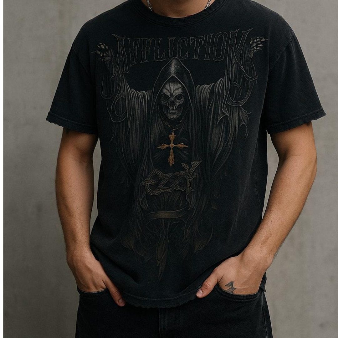 Affliction X Ozzy Osbourne Red Label Signature Series Distressed Tee ...