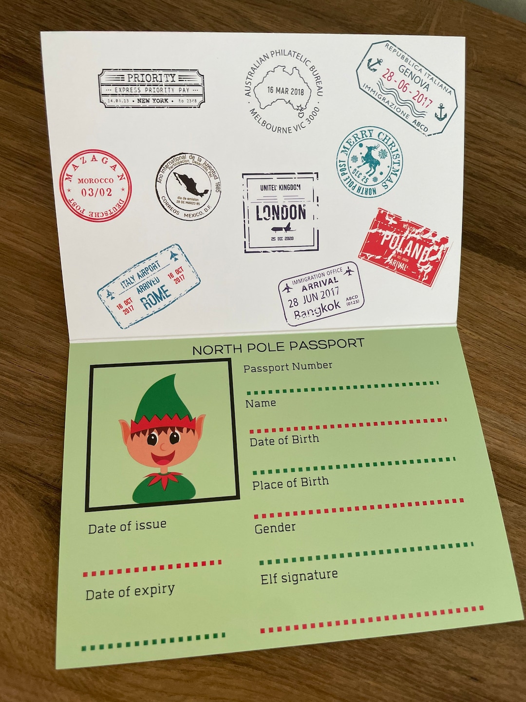 Santa Christmas Letters, Elf Passport, Santa Button Letter, Nice List ...