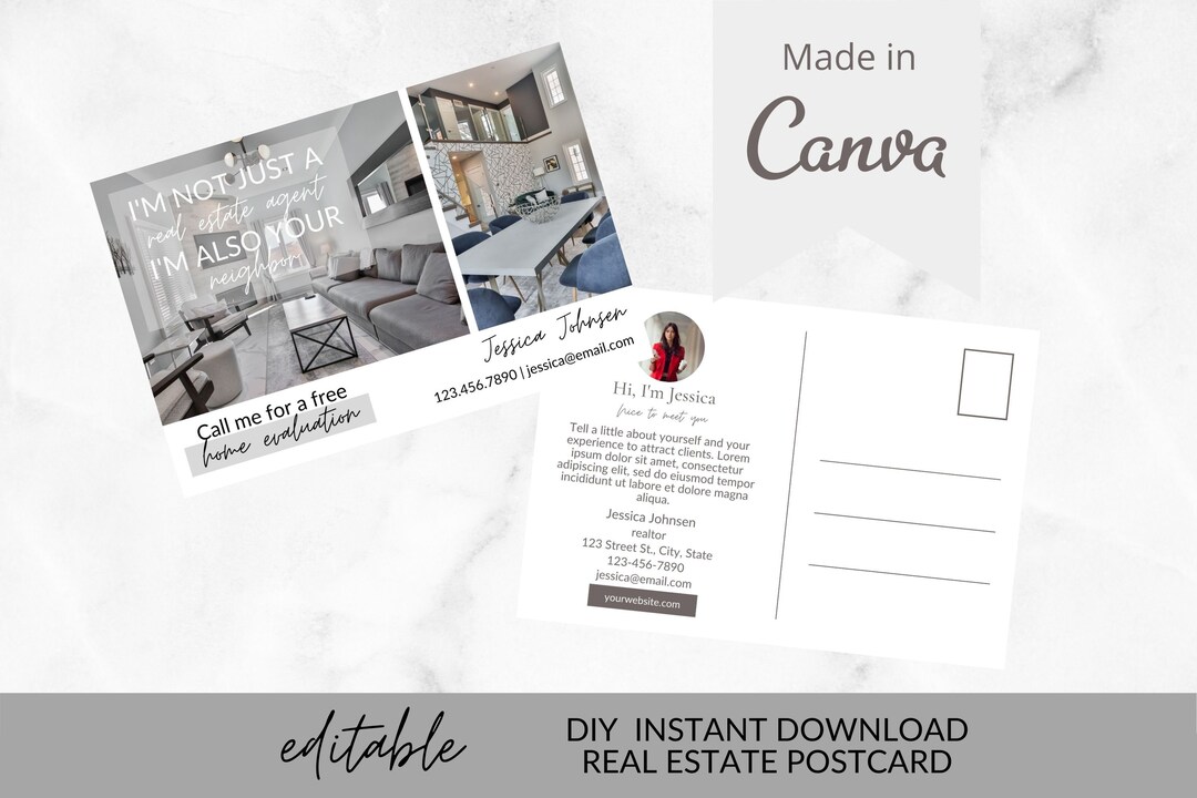 Real Estate Postcard, Realtor Marketing Post Card, Real Estate Agent ...