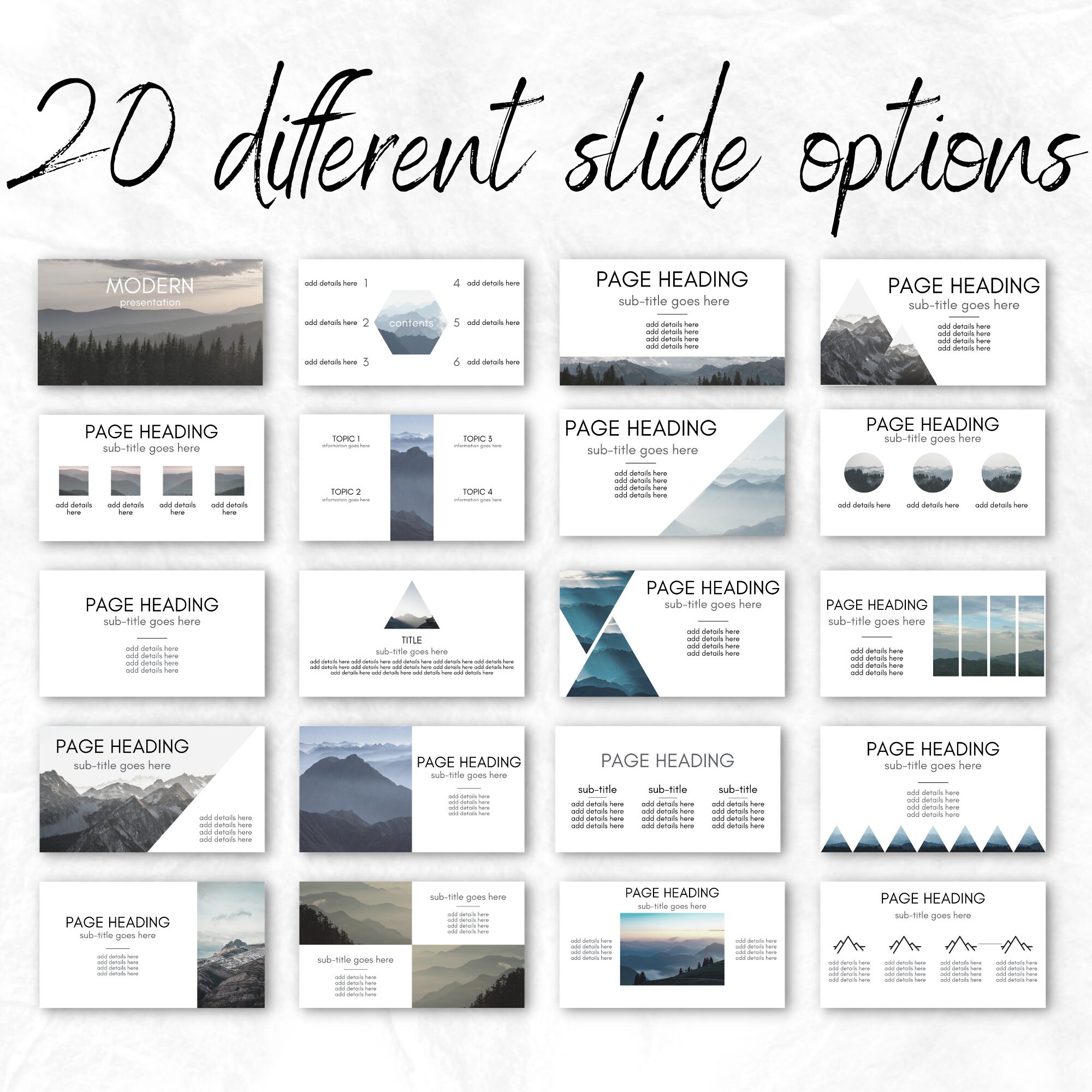 Modern Mountain Canva Presentation Template - Etsy