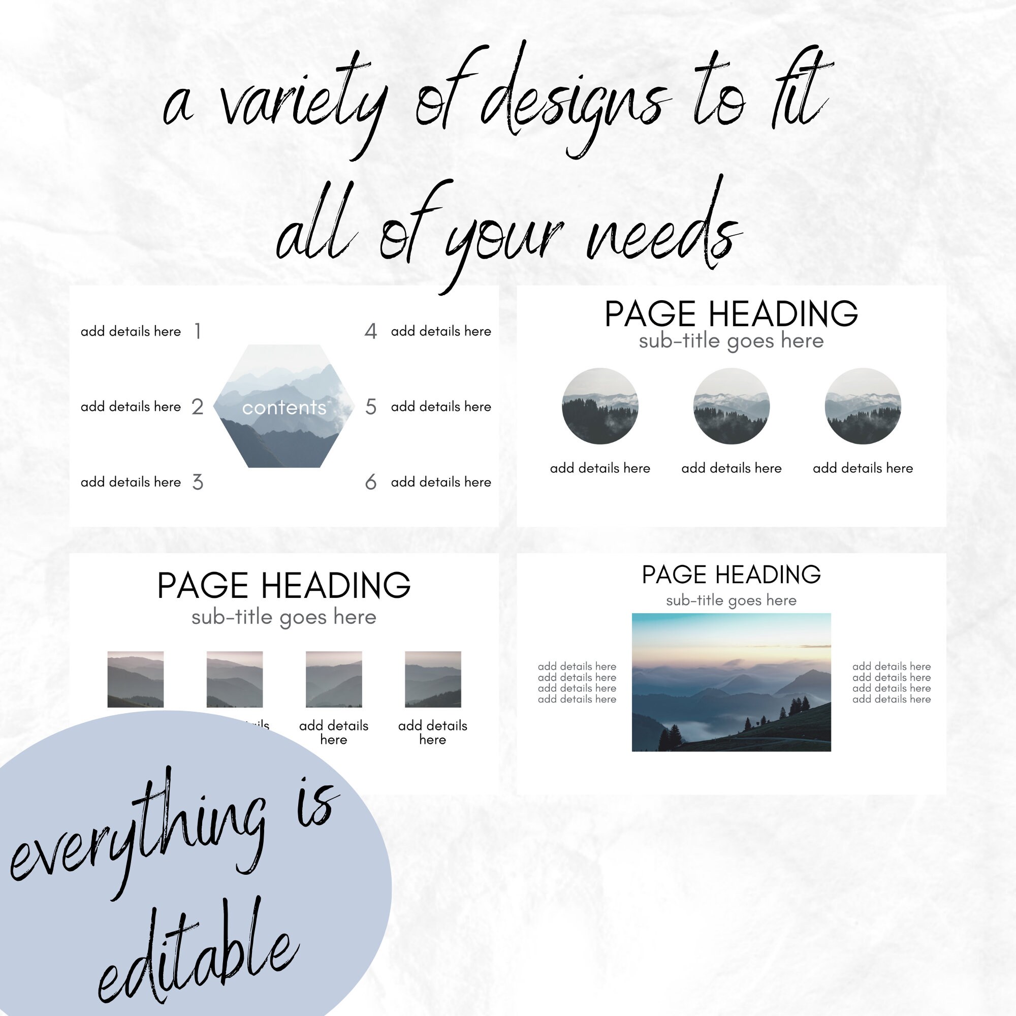 Modern Mountain Canva Presentation Template - Etsy