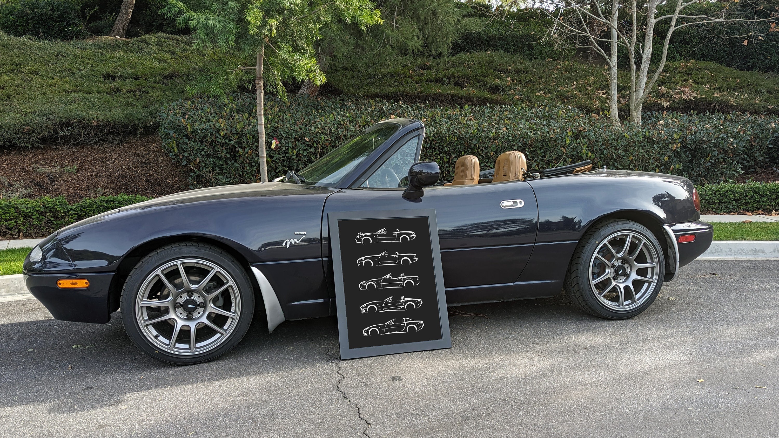 Mazda Miata MX-5 Generations Brush Stroke Matte Poster - Etsy