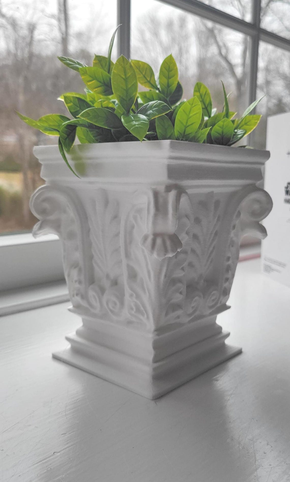 Indoor 3D Printed Roman Corinthian Style Plant Pot Ideal Unique Gift ...