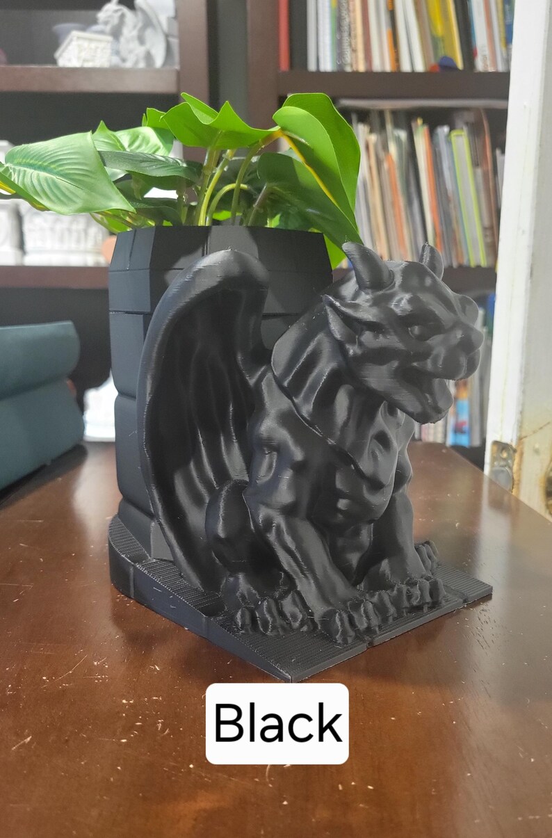 3D Printed Gargoyle Planter With Drip Tray, Gothic Home Decor - Etsy