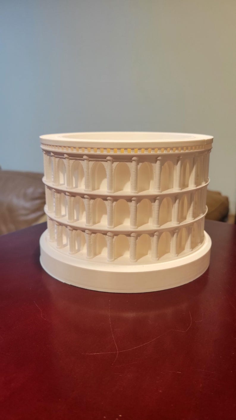 3D Printed Colosseum Planter: Roman Architecture, Hidden Drip Tray - Etsy