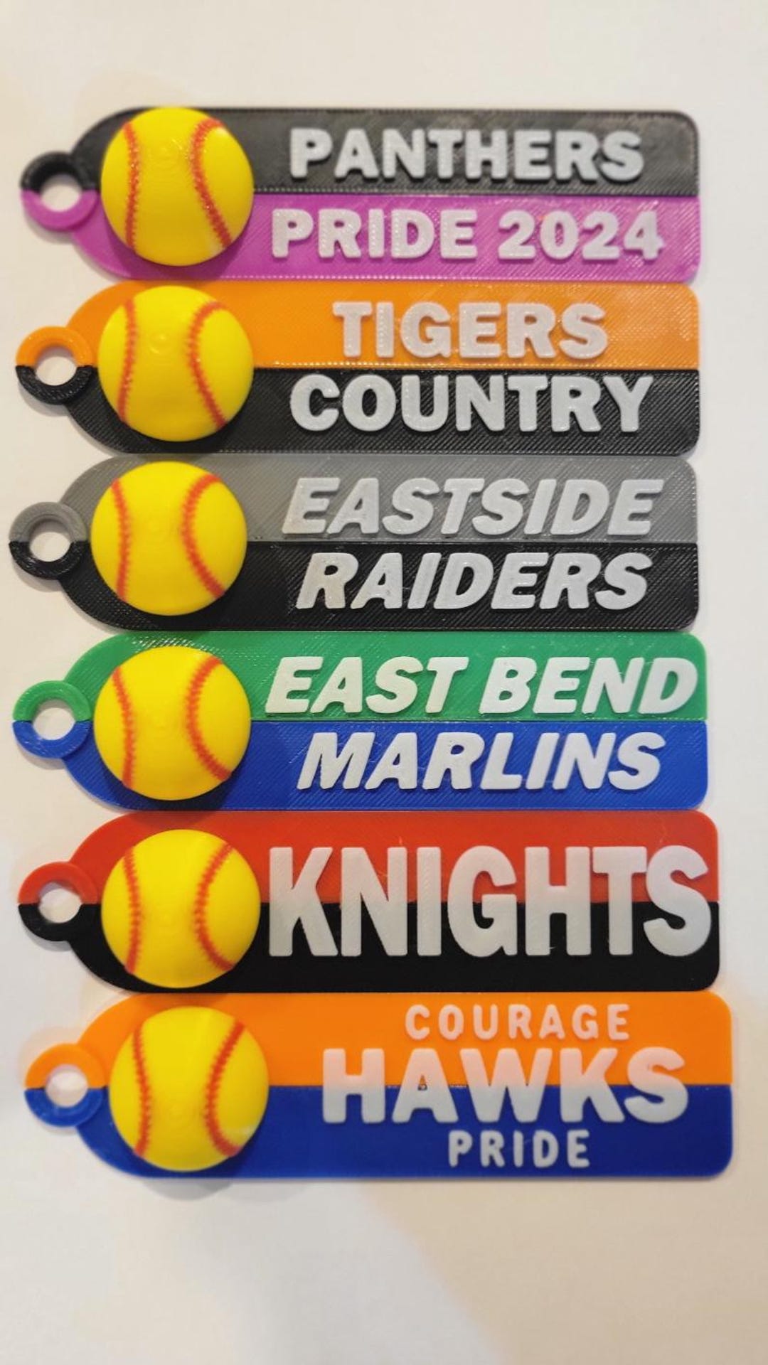 Custom 3D Printed Keychain-softball Keychain-softball Team Gifts-team ...