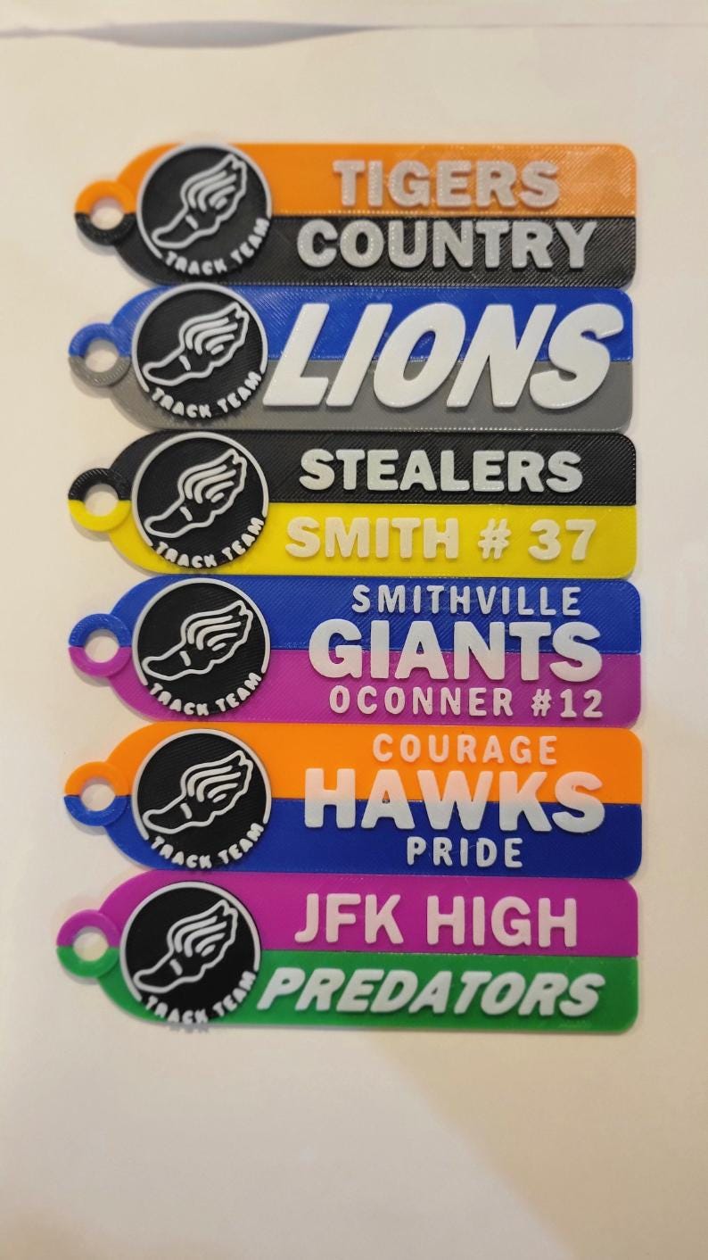 Custom 3D Printed Keychain Track Team Keychain-track Team Team Gifts ...