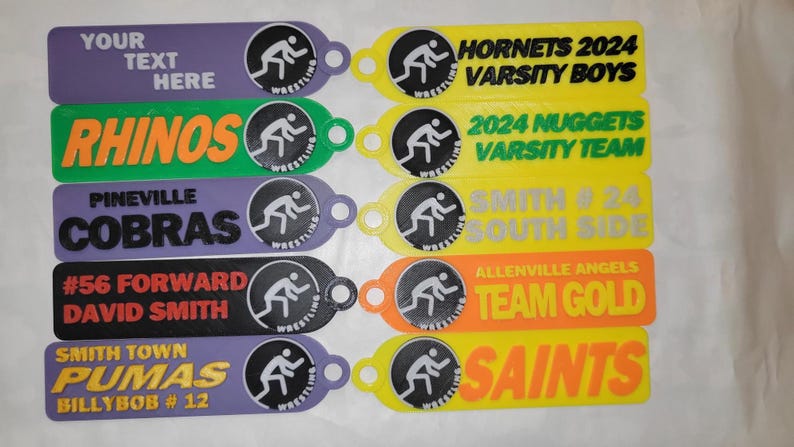 Custom 3D Printed Keychain-wrestling Keychain-wrestling Team Gifts-team ...