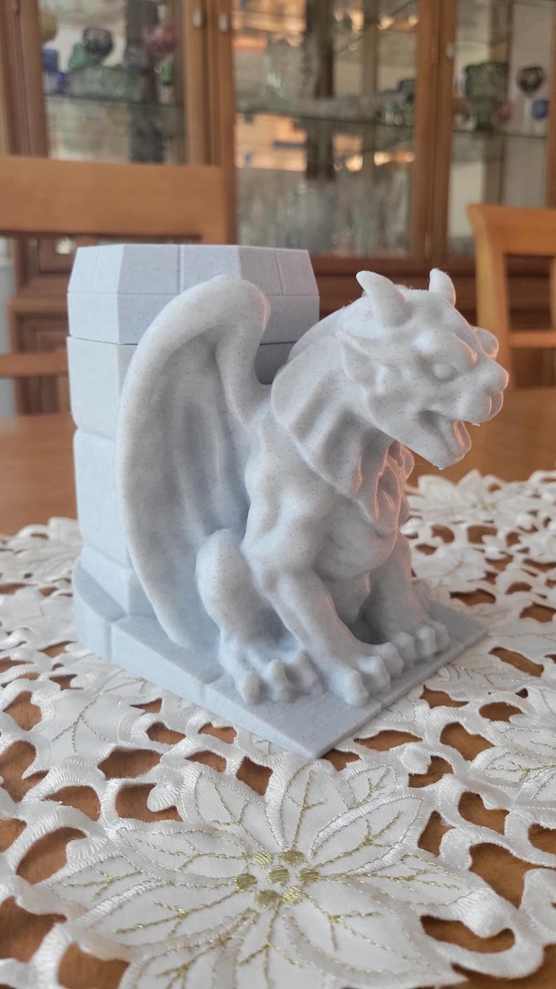 3D Printed Gargoyle Planter With Drip Tray, Gothic Home Decor - Etsy