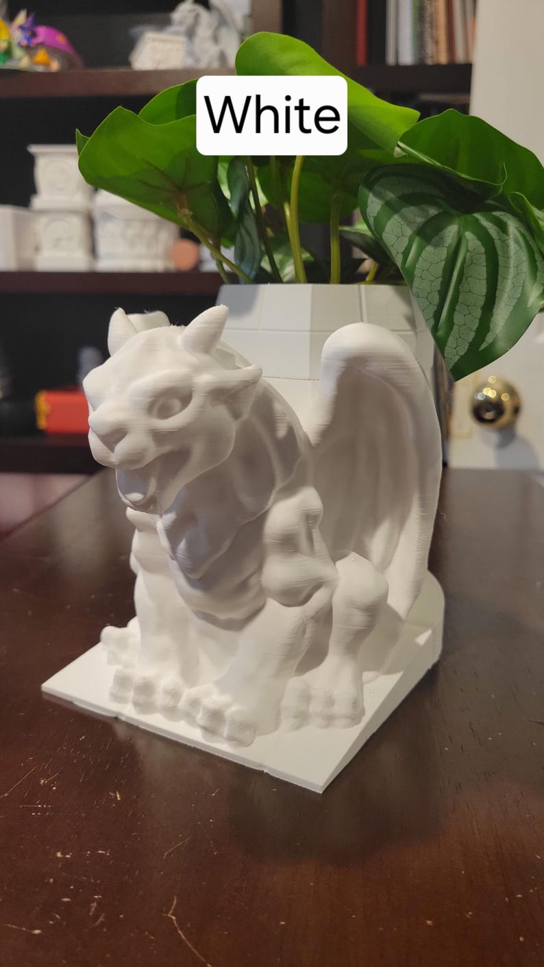 3D Printed Gargoyle Planter With Drip Tray, Gothic Home Decor - Etsy