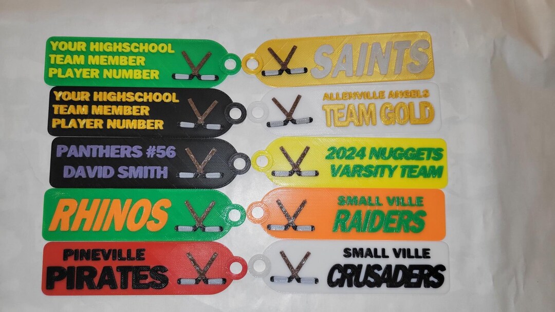 3D Printed Keychain-hockey Keychain-hockey Team Gifts-team Keychain ...