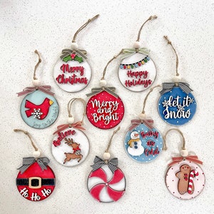 Christmas Ornaments | Wood Ornaments | Christmas | Snowman | Santa ...