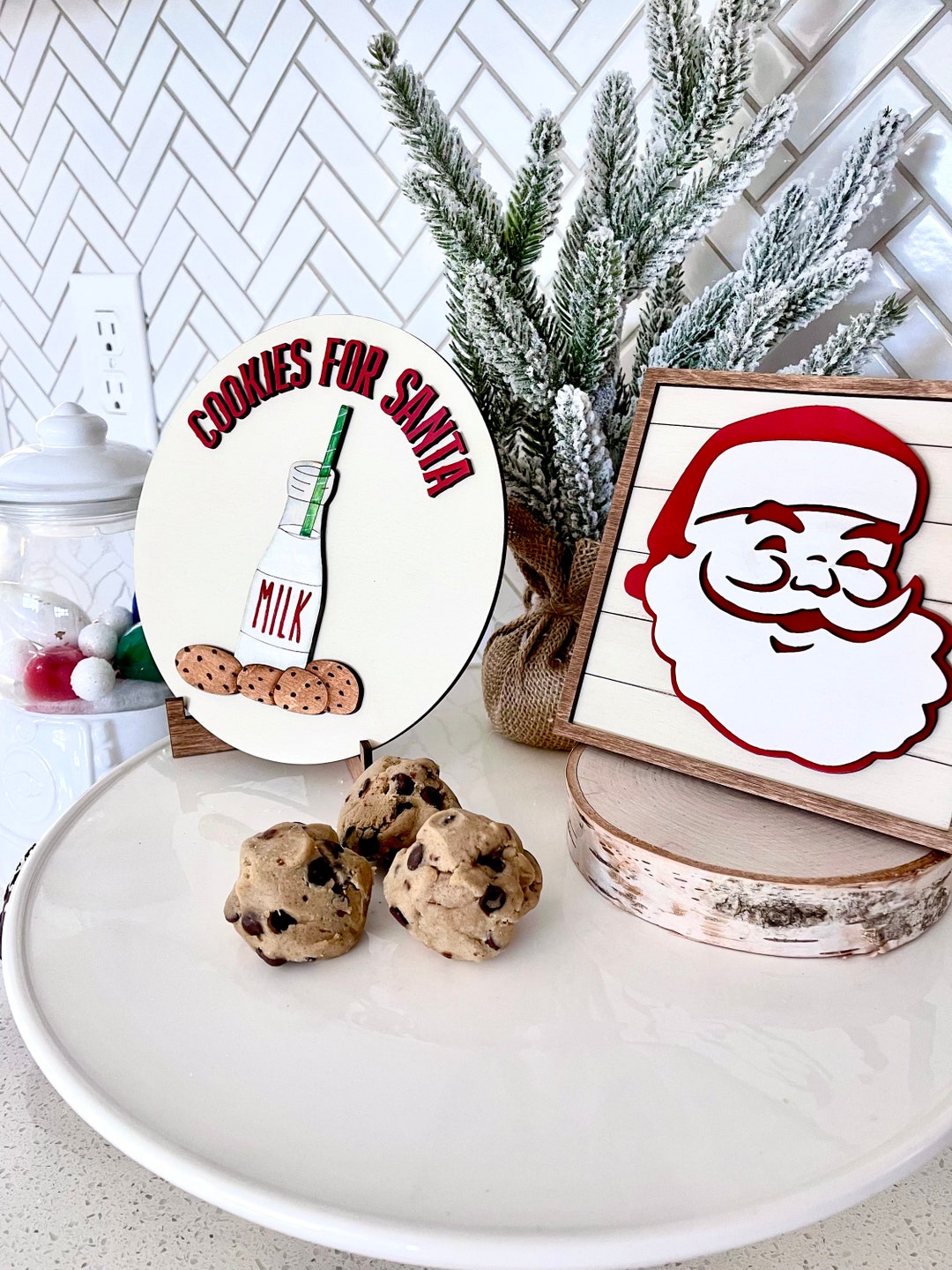 Milk and Cookies Sign Santa Sign Christmas Decor Santa - Etsy