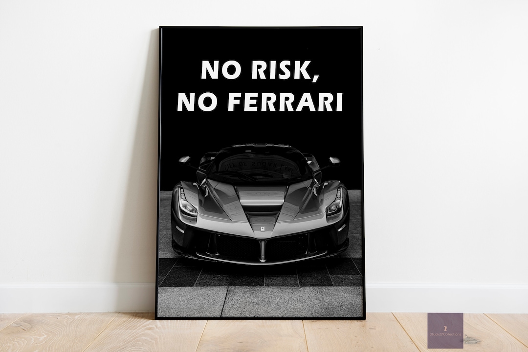 No Risk No Ferrari Motivational Inspirational Canvas Print for - Etsy