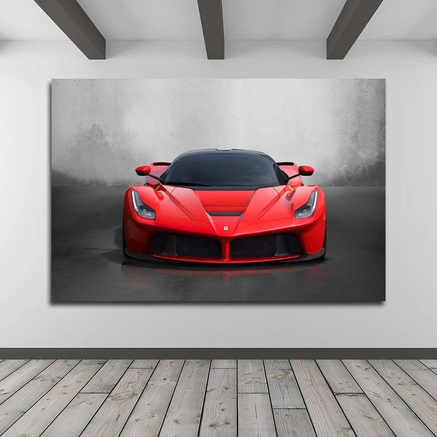 Red Ferrari Supercar Motivational Canvas Print for Office and - Etsy