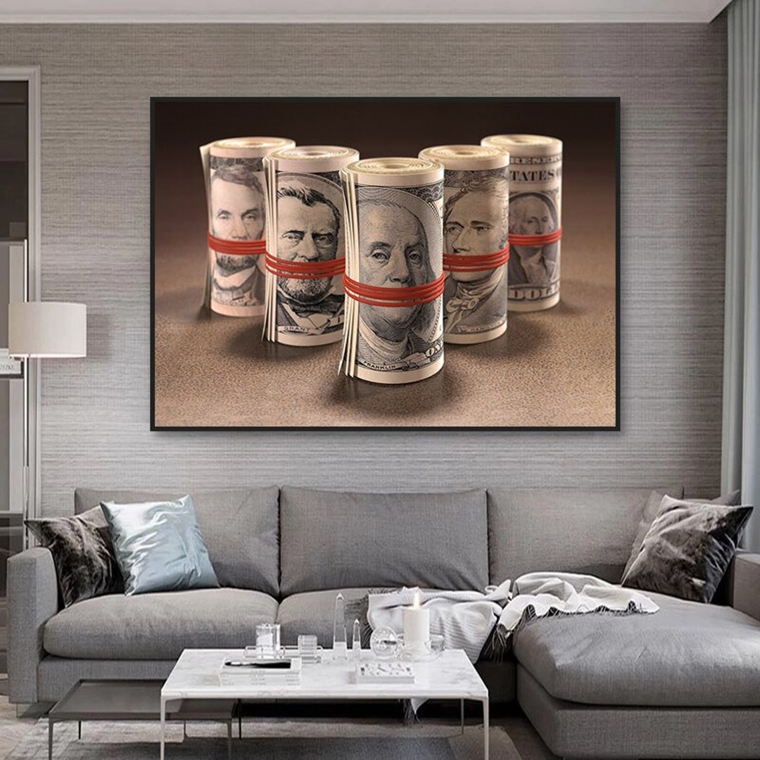 Silenced by Money Modern Money Art Canvas Painting Dollars - Etsy