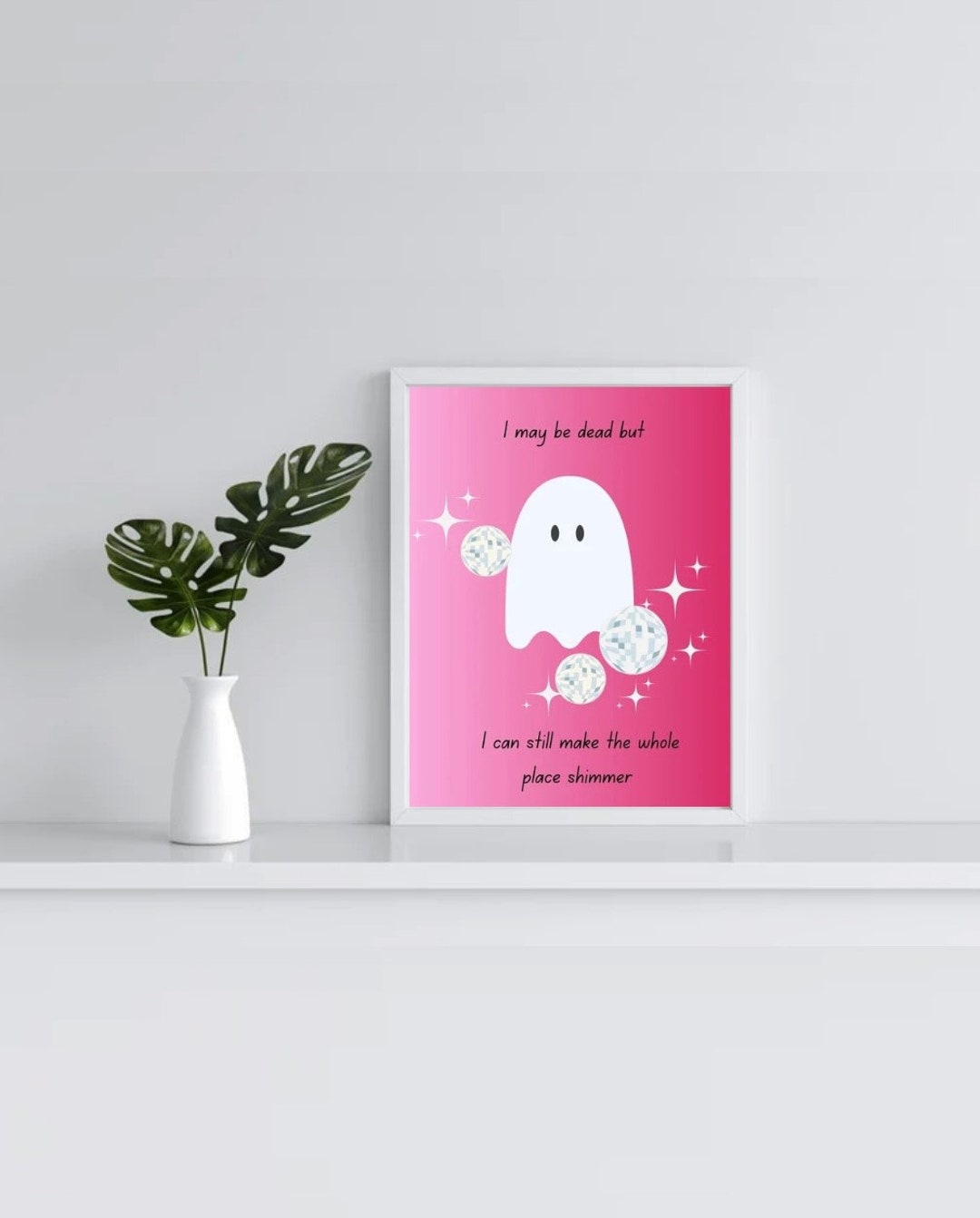 Digital Print - Pink Disco Ghost Printable Art! - Etsy