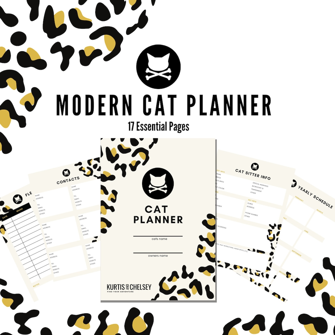 Printable Cat Planner, Pet Care Printables, Pet Organizer, Pet Care ...