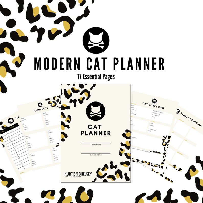 Printable Cat Planner, Pet Care Printables, Pet Organizer, Pet Care ...