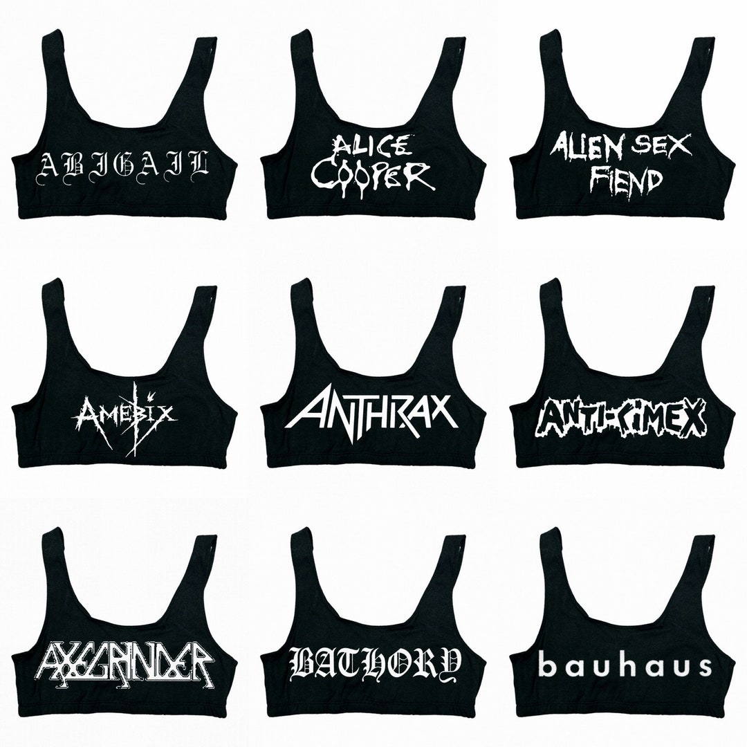 Band Sports Bras Heavy Metal Goth Punk Industrial - Etsy Sweden