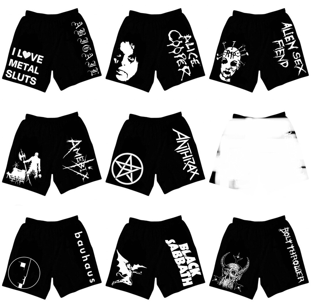Punk Metal Goth Industrial Gym Shorts - Etsy