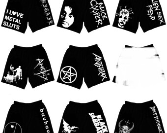 39 Baggy Unique Shorts Handmade Custom Punk Rock Goth Emo Metal Cyber ...