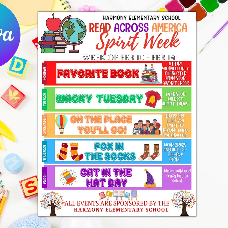 Dr. Seuss Spirit Week Ideas - Etsy