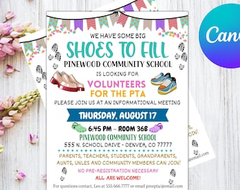 EDITABLE Volunteer Recruitment Flyer, Printable Handout, School ...