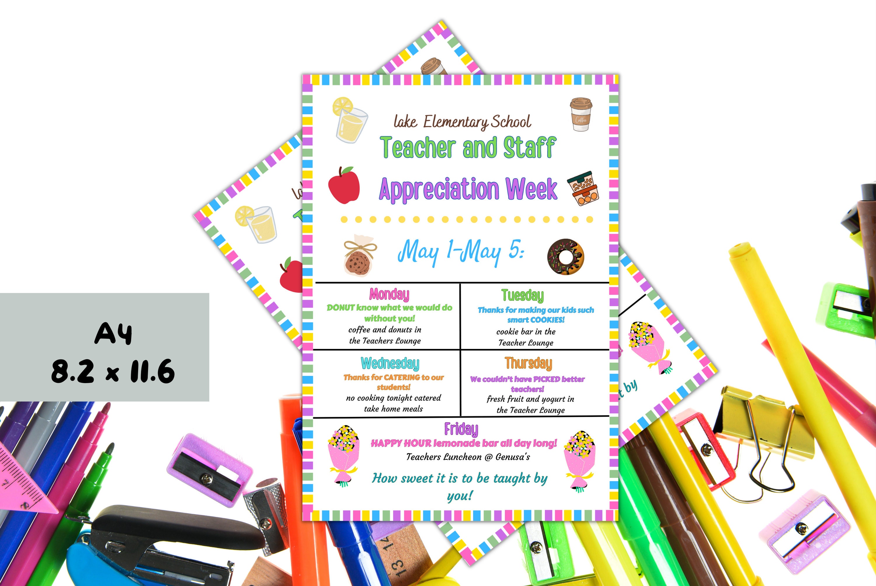 Editable Teacher Appreciation Staff Invitation Family - Etsy