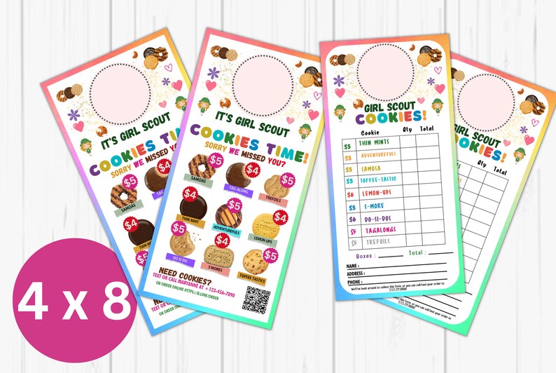 2023 Girl Scout Cookie Door Hanger Cookie Form Lbb And Abc Etsy