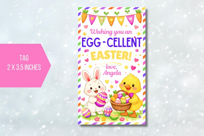 EDITABLE Egg-cellent Easter Gift Tags, Easter Treats Tag, Easter ...