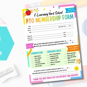 EDITABLE PTO Flyer Package, Printable School Pto Information Form ...