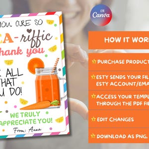 EDITABLE You're Tea-riffic Iced Tea Gift Tags, Teacher Appreciation Tag ...